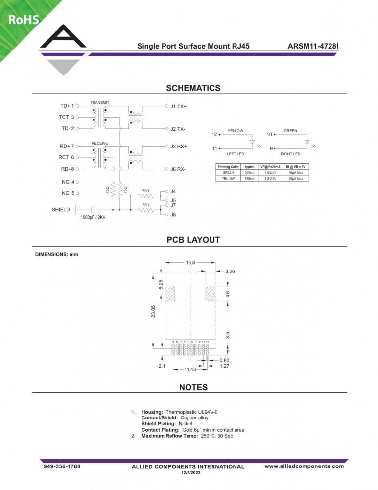 ARSM11-4782I technical datasheet page 2