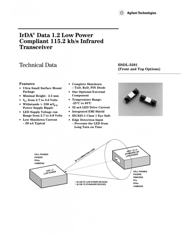 HSDL-3201 datasheet page 1