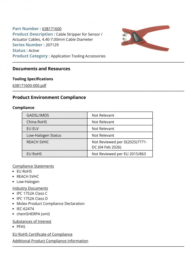 Tooling document preview, page image 1