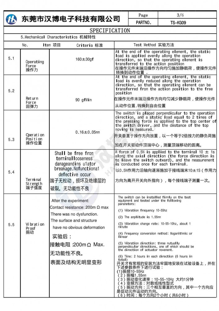 TS-KG09 specification page 5