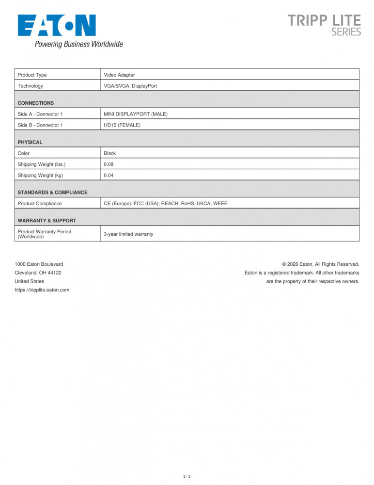 P137-06N-VGAV2B technical document page 2