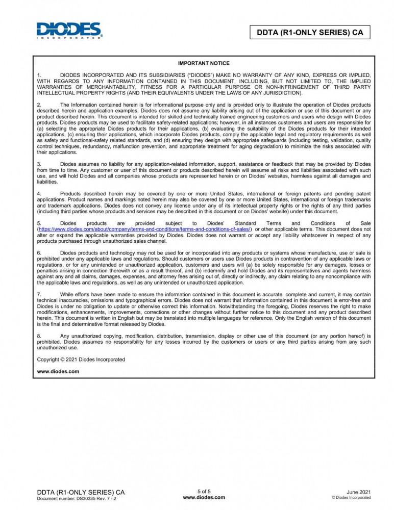 DDTA115TCA-7-F datasheet page 5