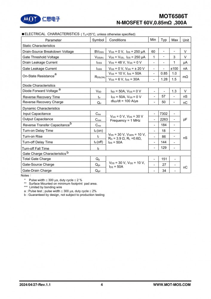 MOT6586T datasheet page 3