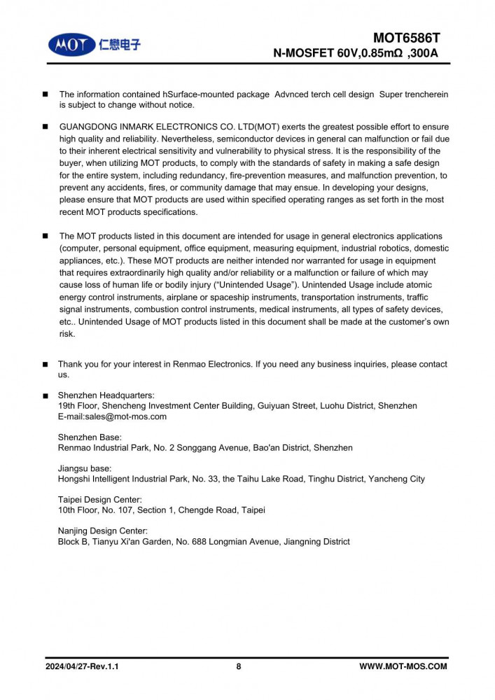 MOT6586T datasheet page 8