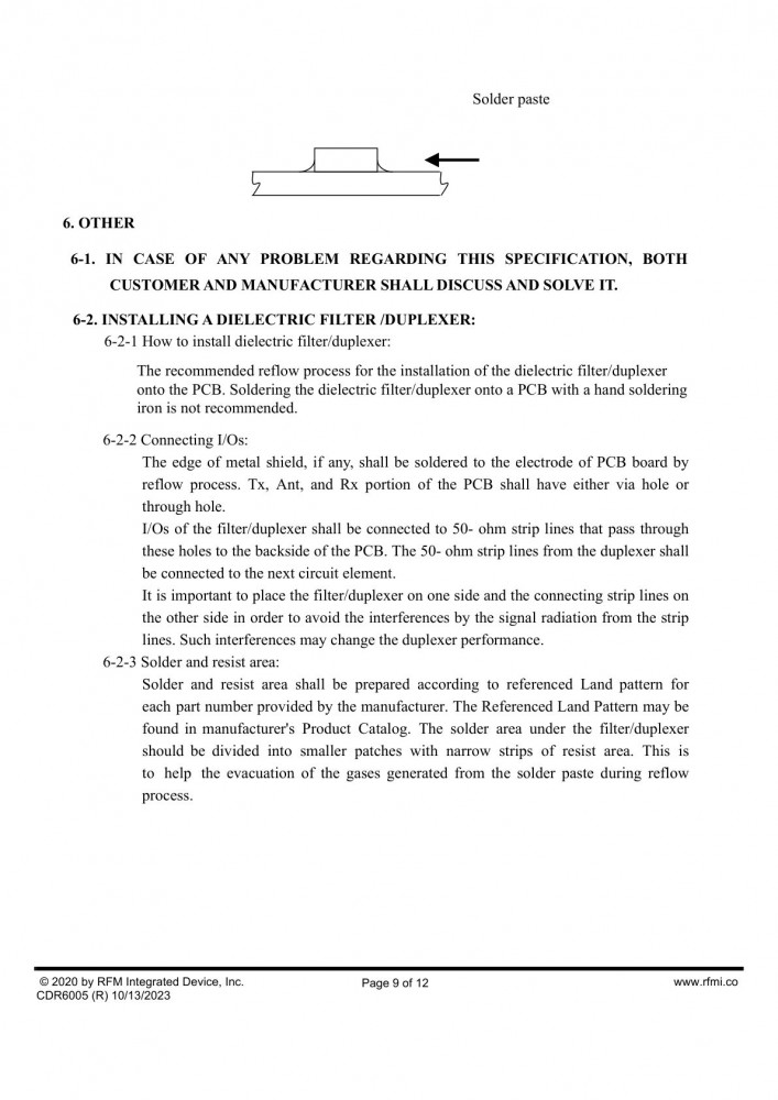 CDR6005 specification page 9