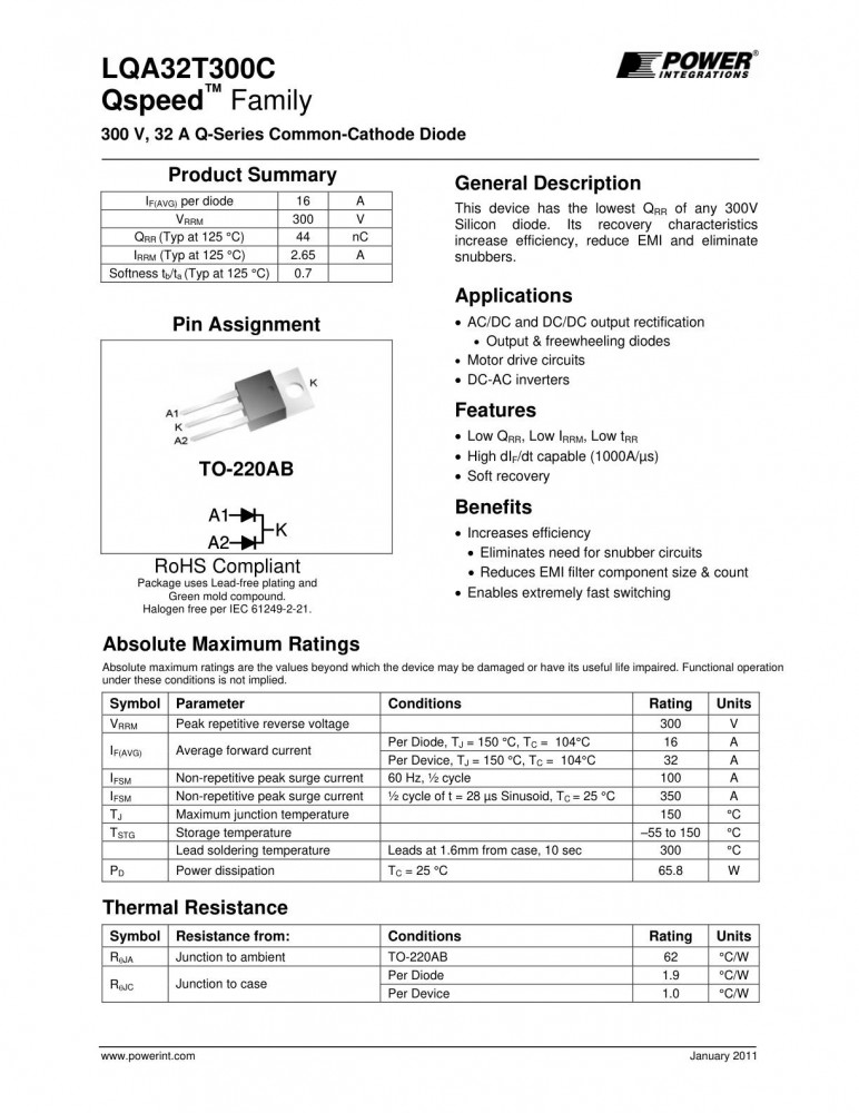 LQA32T300C datasheet page 1
