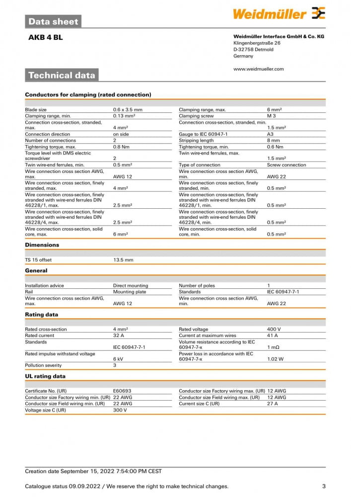 AKB 4 BL technical document page 3