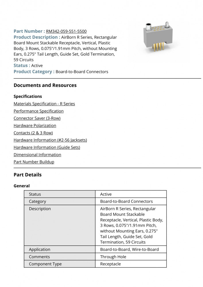 MOLEX AirBorn R Series technical document page 1