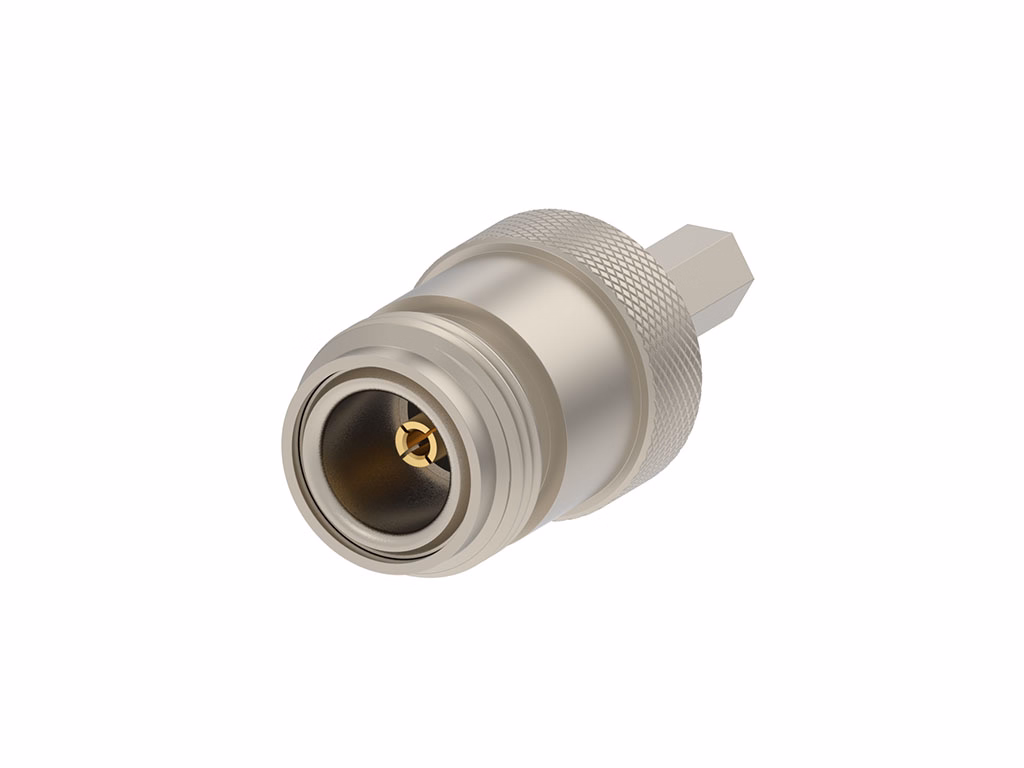 N Jack, Straight, Crimp, RG-141, RG-303 and RG-58 Cable, Brass Body, Nickel (Ni) Plated, One Piece Per Bag, 50 Ohms for sale