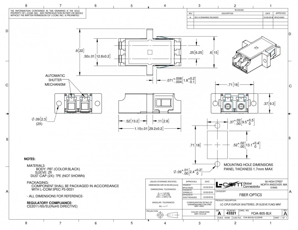 FOA-805-BLK product document preview