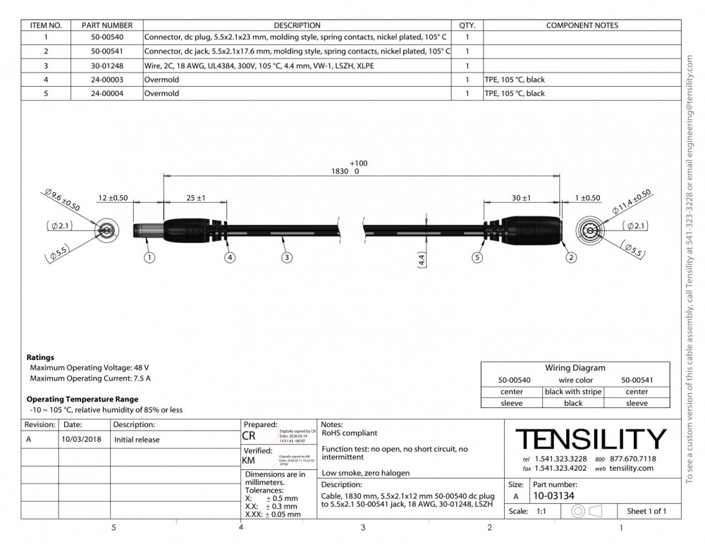 Tensility International 10-03134 product drawing