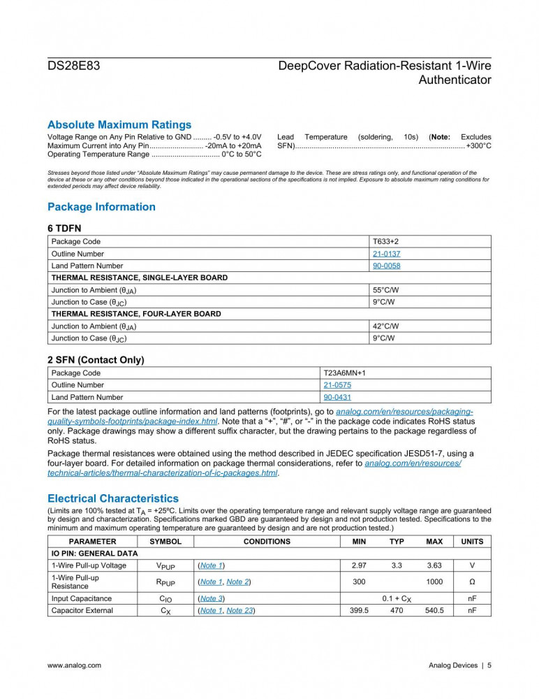 DS28E83 datasheet page 5