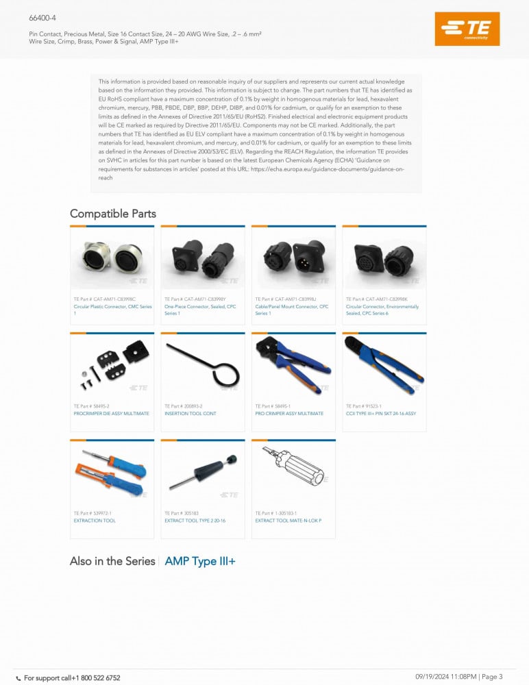 TE Connectivity 66400-4 technical document page 3