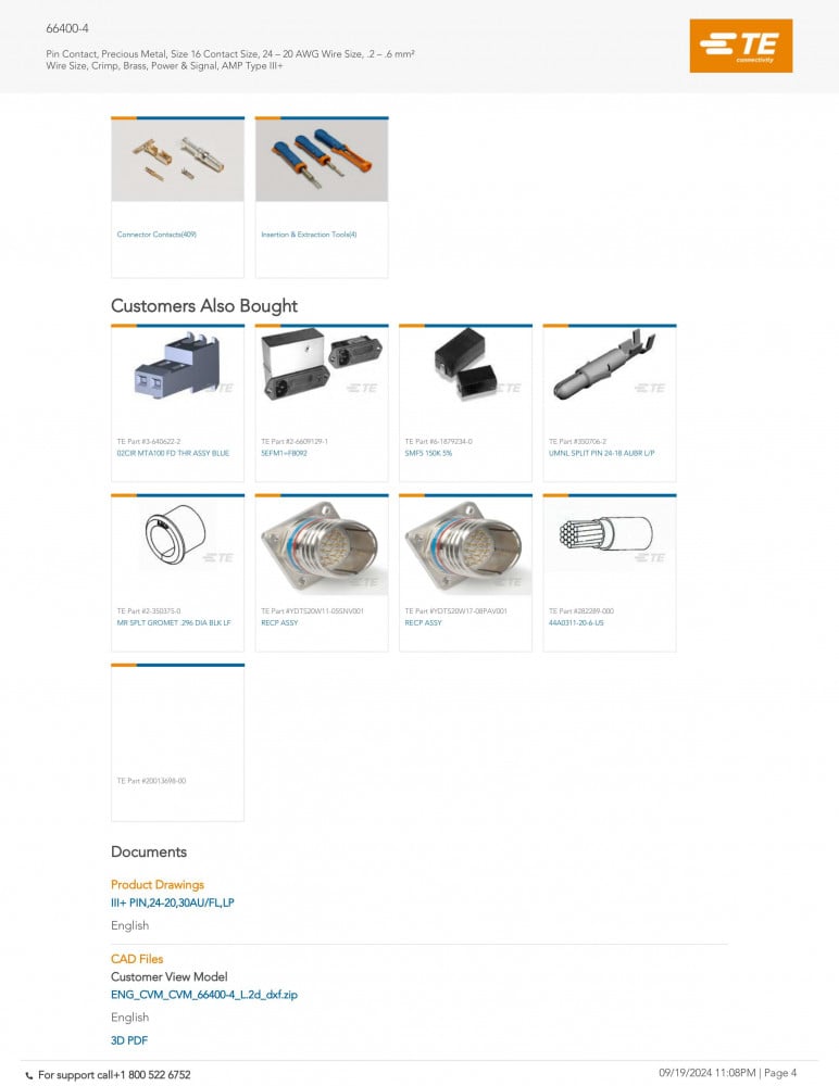 TE Connectivity 66400-4 technical document page 4