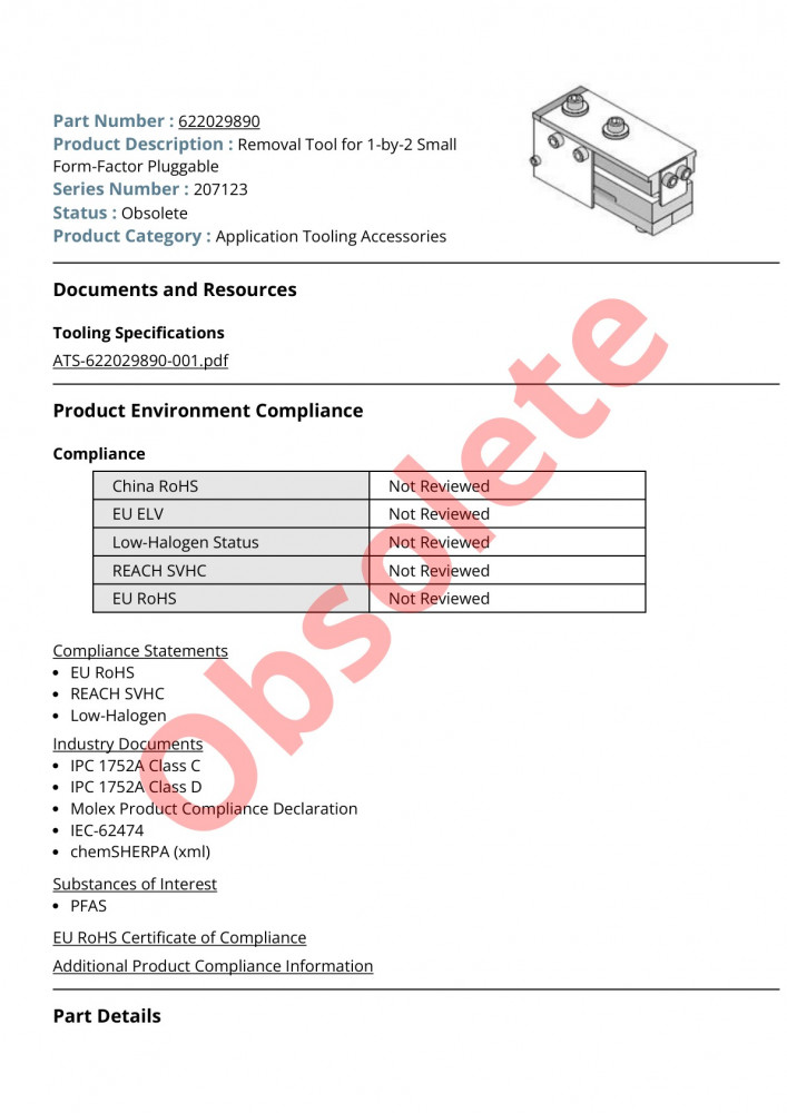 Tooling document preview, page 1