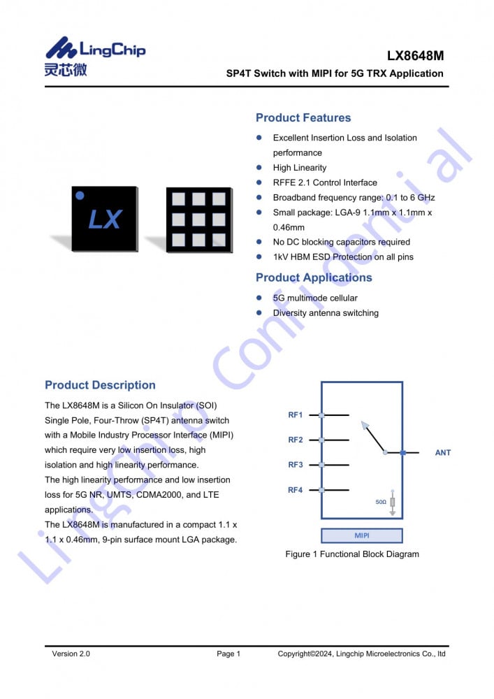 LX8648M datasheet page 1