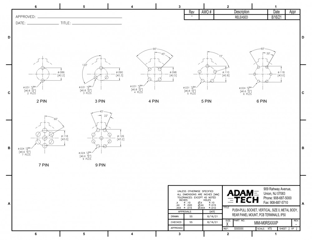 ADAM TECH MMI-M0RSXXXP product drawing, page 2