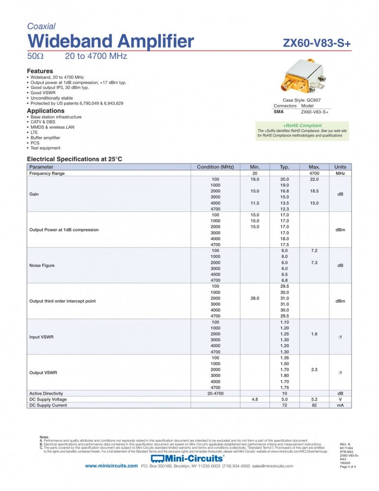 ZX60-V83-S+ datasheet page 2