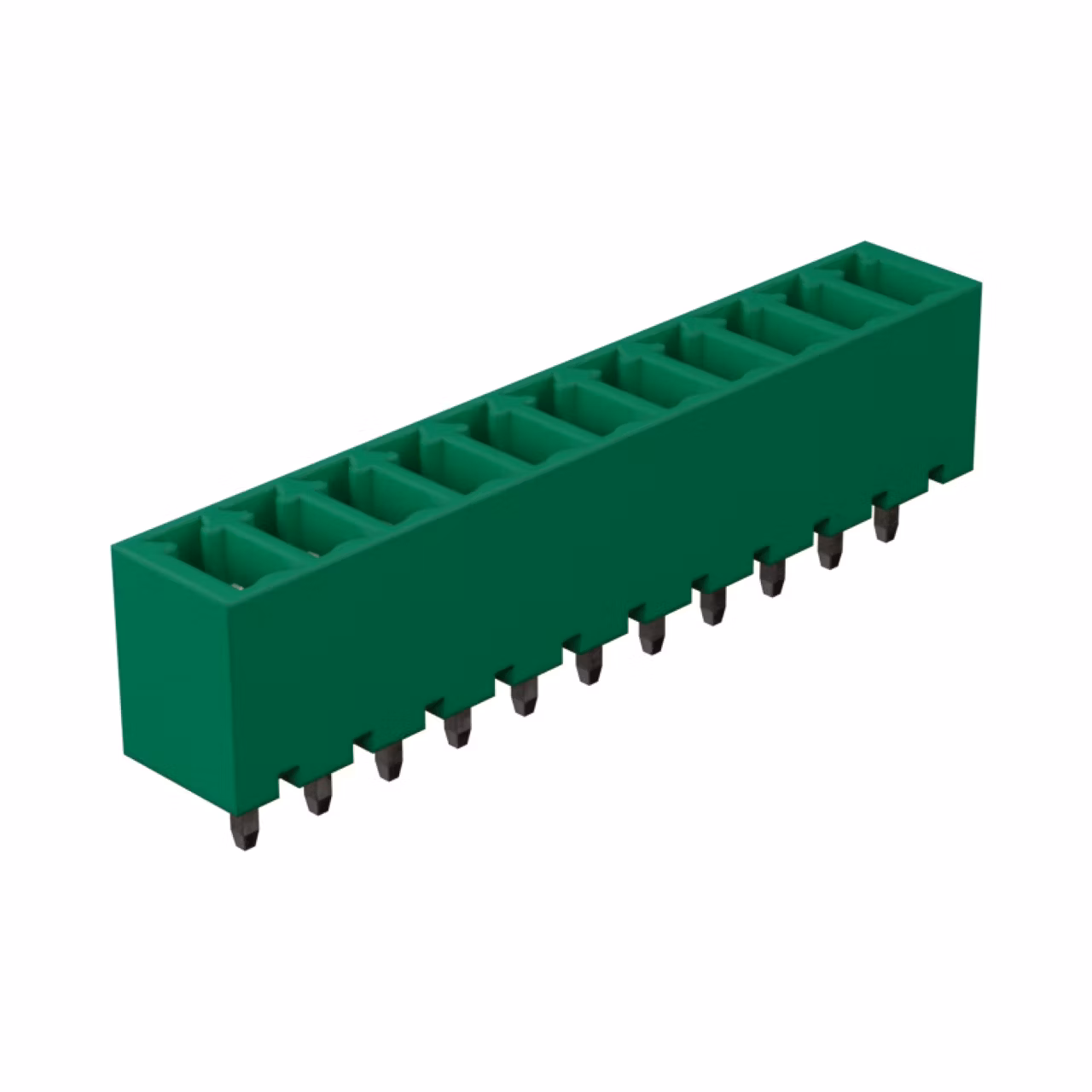 3.81mm Pitch Eurostyle Vertical PCB Header, Green Housing, 11 Circuits for sale