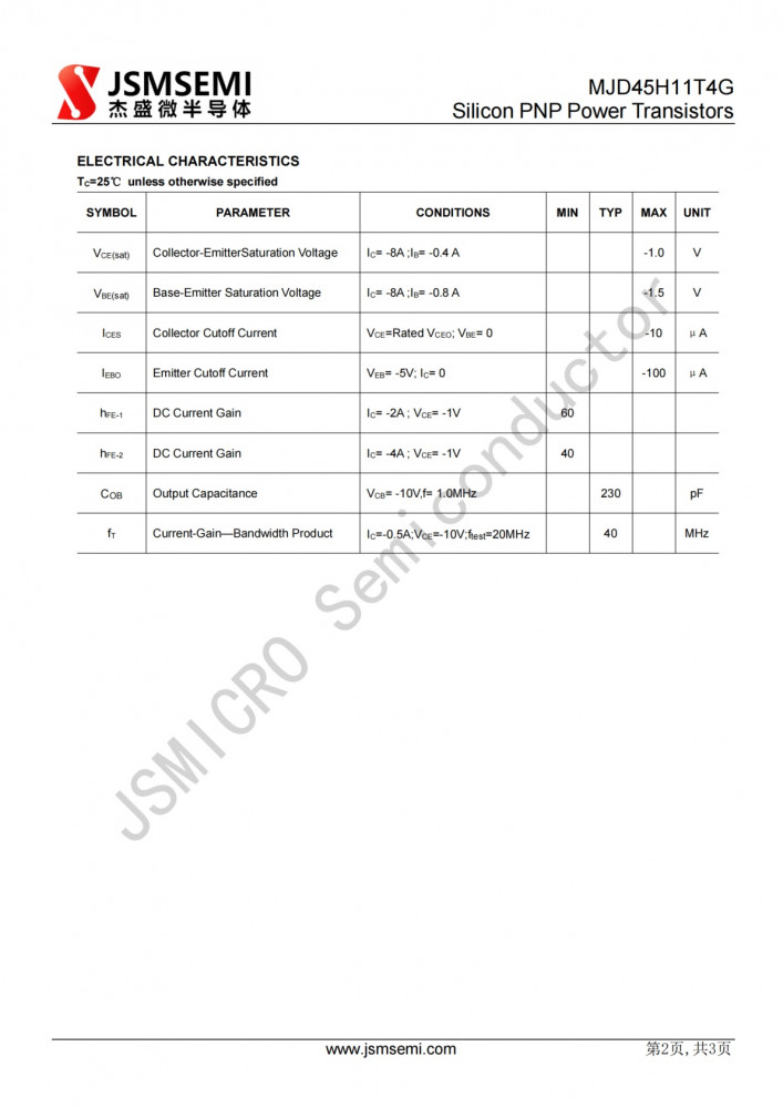 MJD45H11T4G datasheet page 2