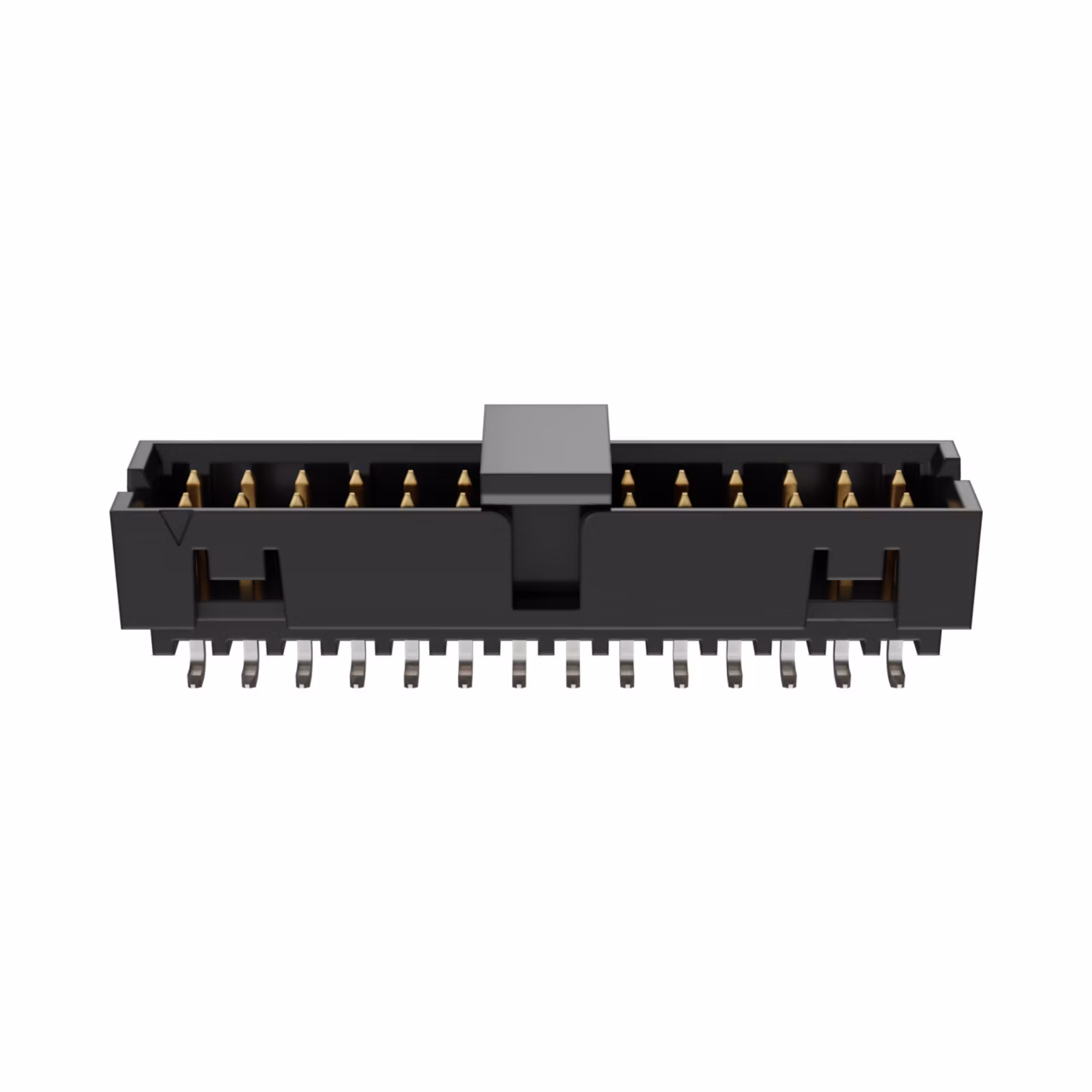 2.00mm Pitch, Milli-Grid PCB Header, Dual Row, Vertical, Surface Mount, Shrouded, 28 Circuits, 0.38µm Gold (Au) Plating, Dual Side Slots, Dual Friction Locks, Center Polarization, with Cap, Tube for sale