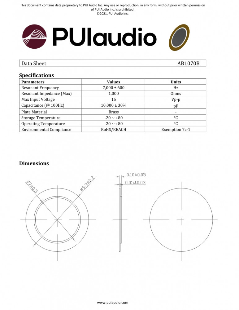 AB1070B datasheet page 1