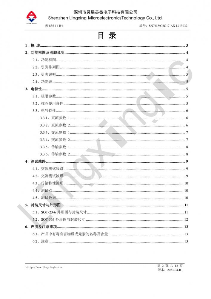 Datasheet page 2