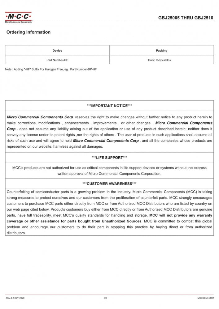 GBJ2510-BP datasheet page 3