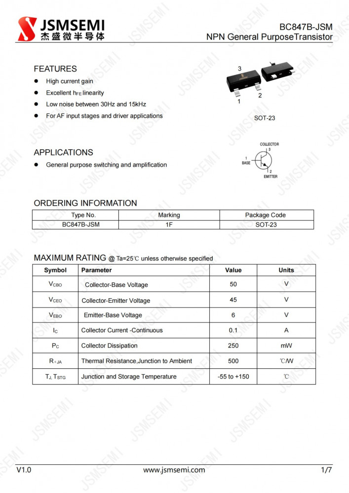 BC847B-JSM datasheet page 1