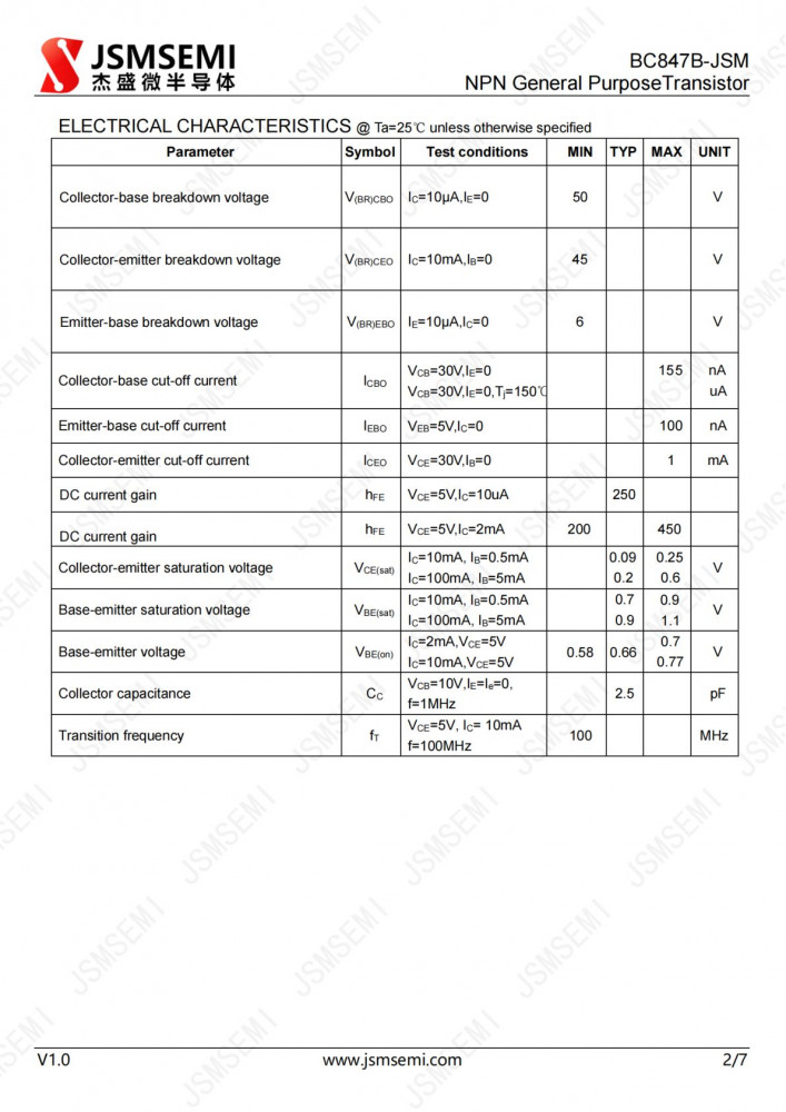 BC847B-JSM datasheet page 2