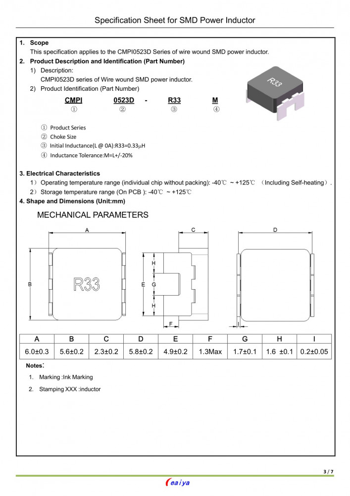 CMPI0523D-R33M datasheet page 3