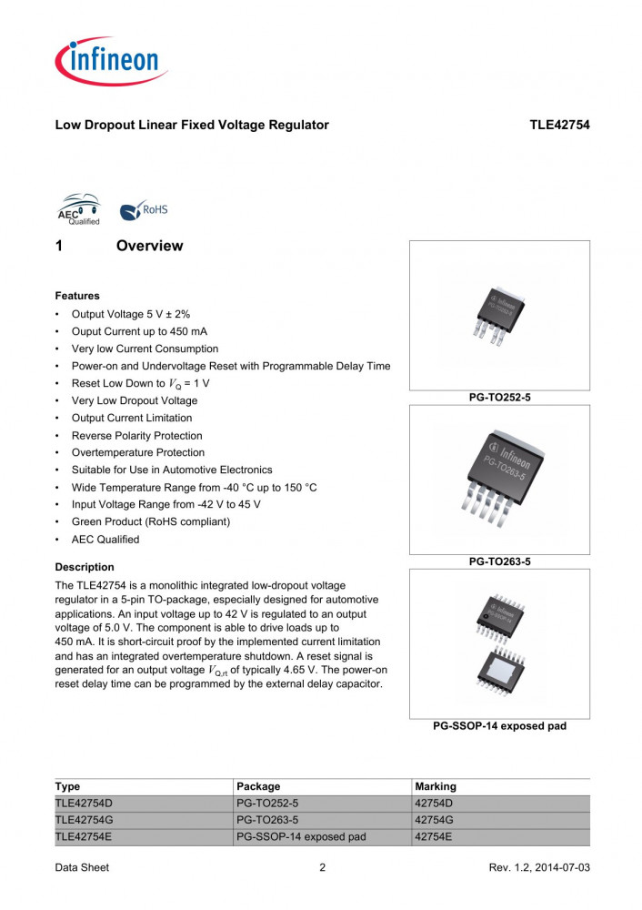 TLE42754 datasheet page 2