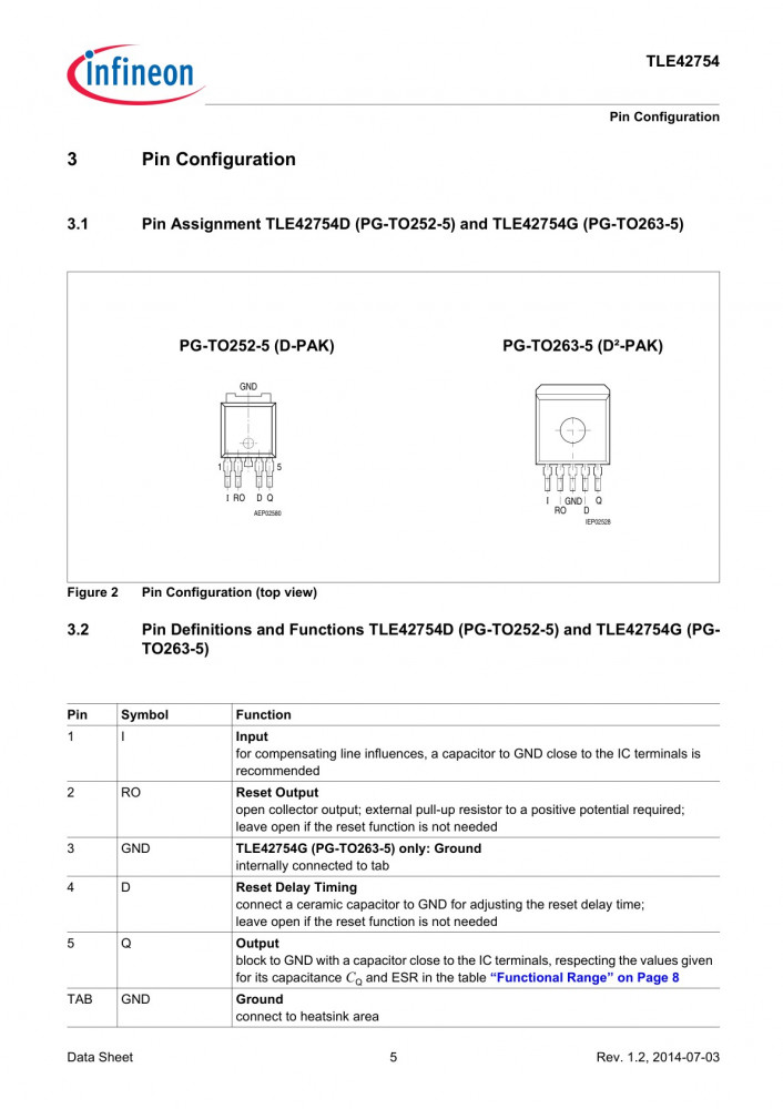 TLE42754 datasheet page 5