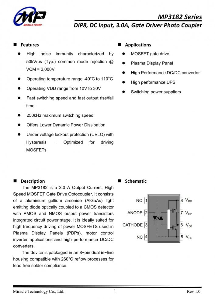 MP3182-G(B) datasheet page 1