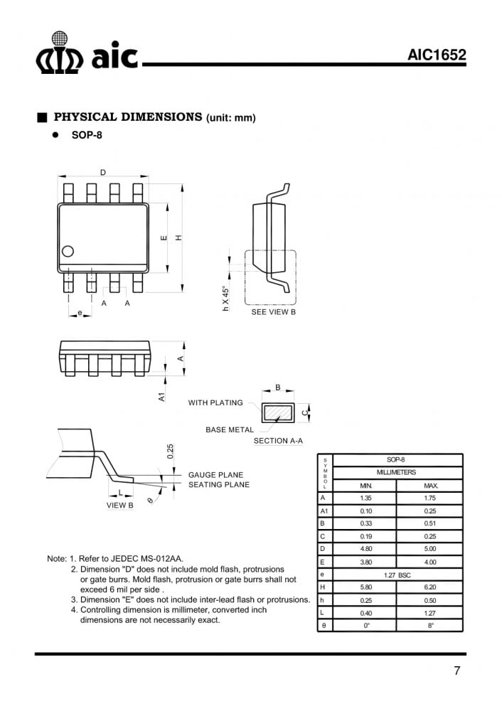 AIC1652 datasheet page 7