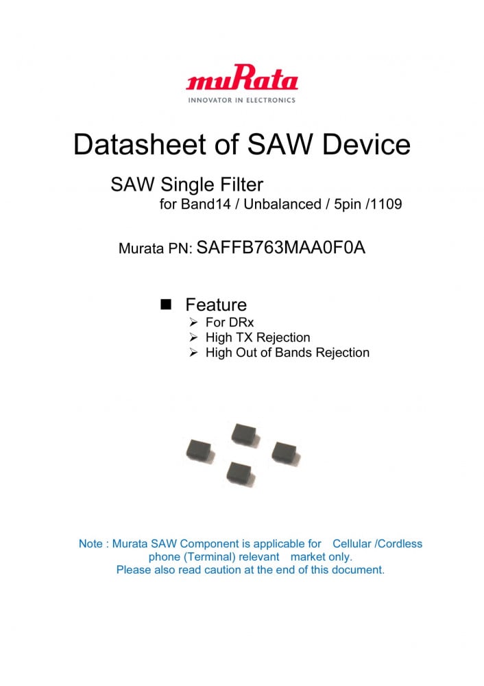 SAFFB763MAA0F0AR1X datasheet page 1