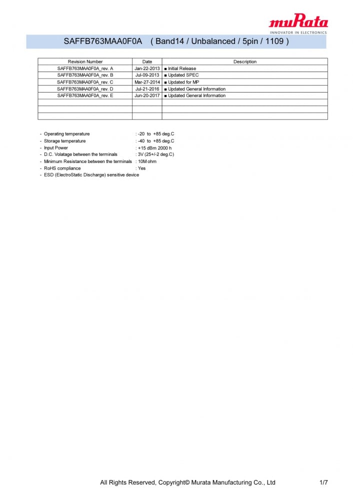 SAFFB763MAA0F0AR1X datasheet page 2