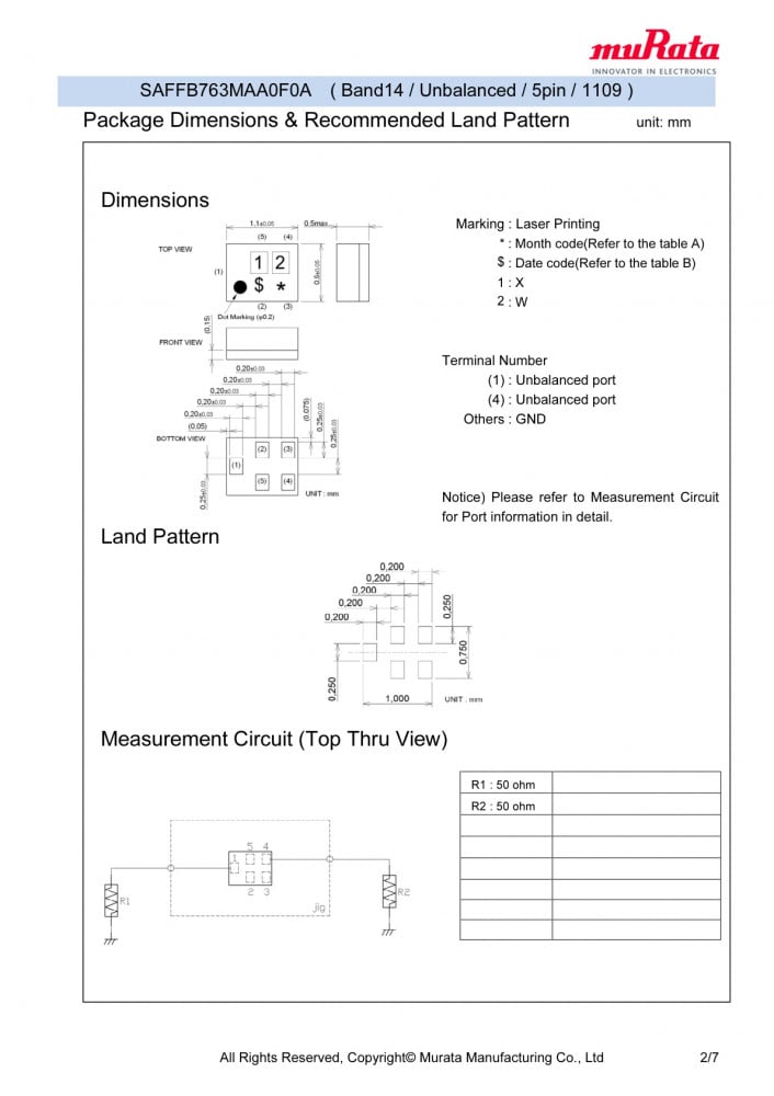 SAFFB763MAA0F0AR1X datasheet page 3