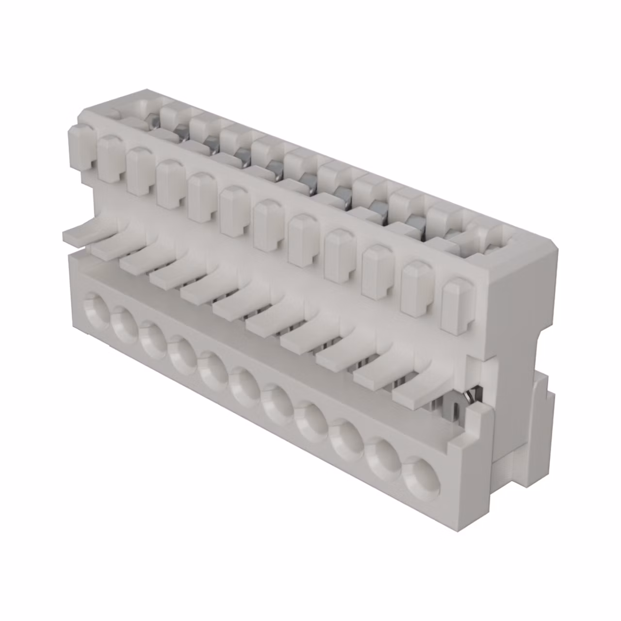 Appli-Mate RAST 2.5 IDT Housing, 2.50mm Pitch, Direct/Indirect, Female, 11 Circuits, All Position Keys, Polarizing Rib Between Circuits 10 and 11, Closed Endwalls for sale