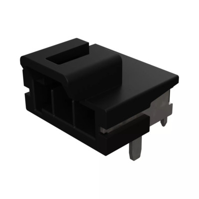 Ultra-Fit Right-Angle Header with Solder Nail, 3.50mm Pitch, Single Row, 3 Circuits, Tin (Sn) Plating, Black, Glow-Wire Capable, Embossed Tape on Reel for sale