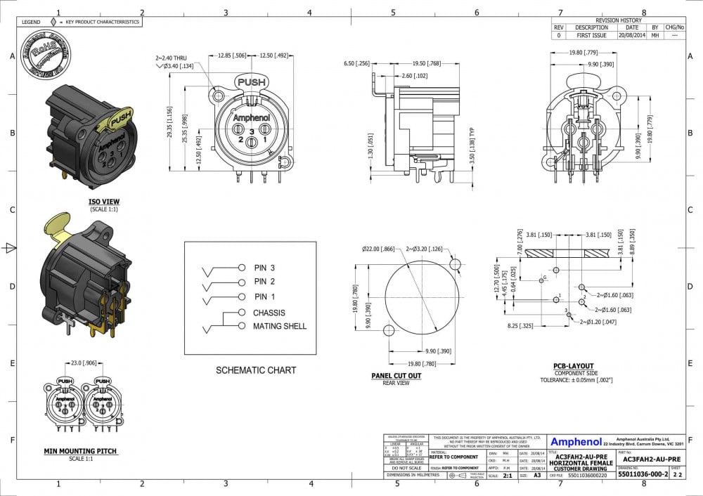 Amphenol AC3FAH2-AU-PRE customer drawing