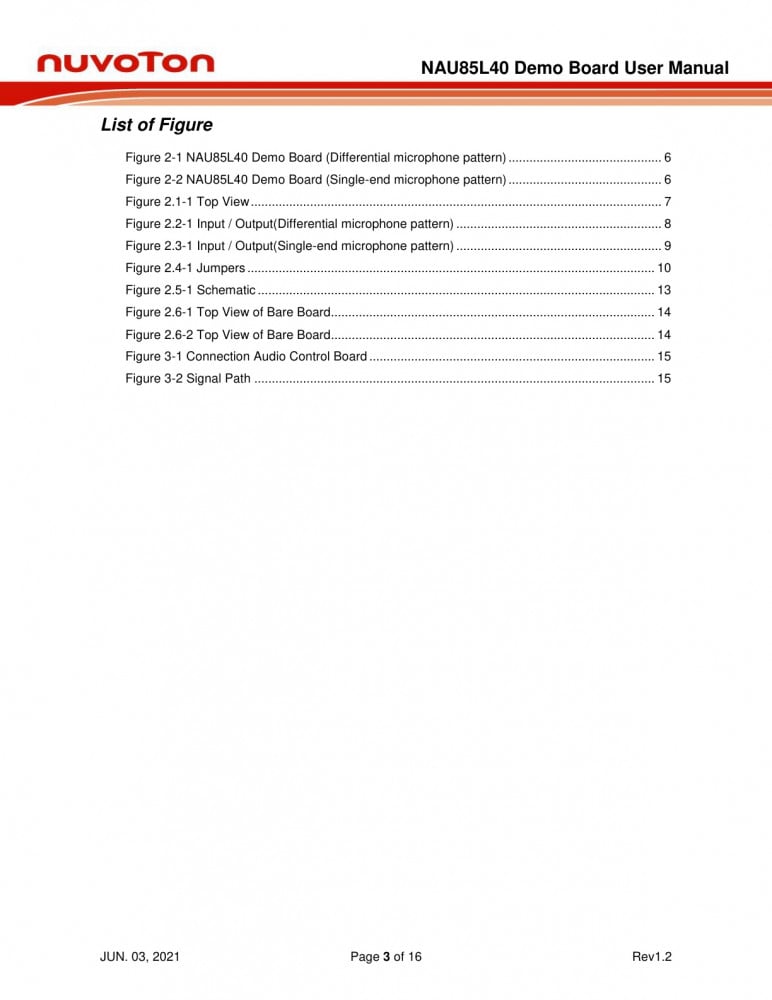 NAU85L40 manual page 3