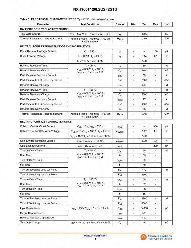 NXH160T120L2Q2F2S1 datasheet page 4