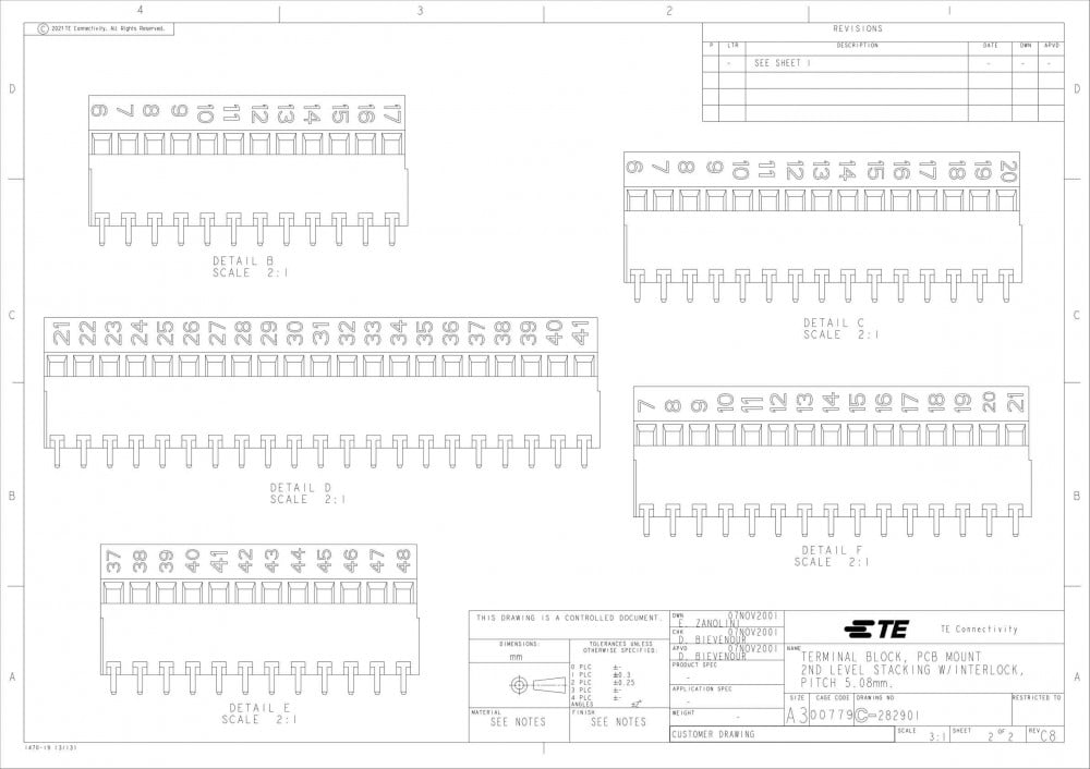 TE Connectivity 282901-2 controlled drawing page 2
