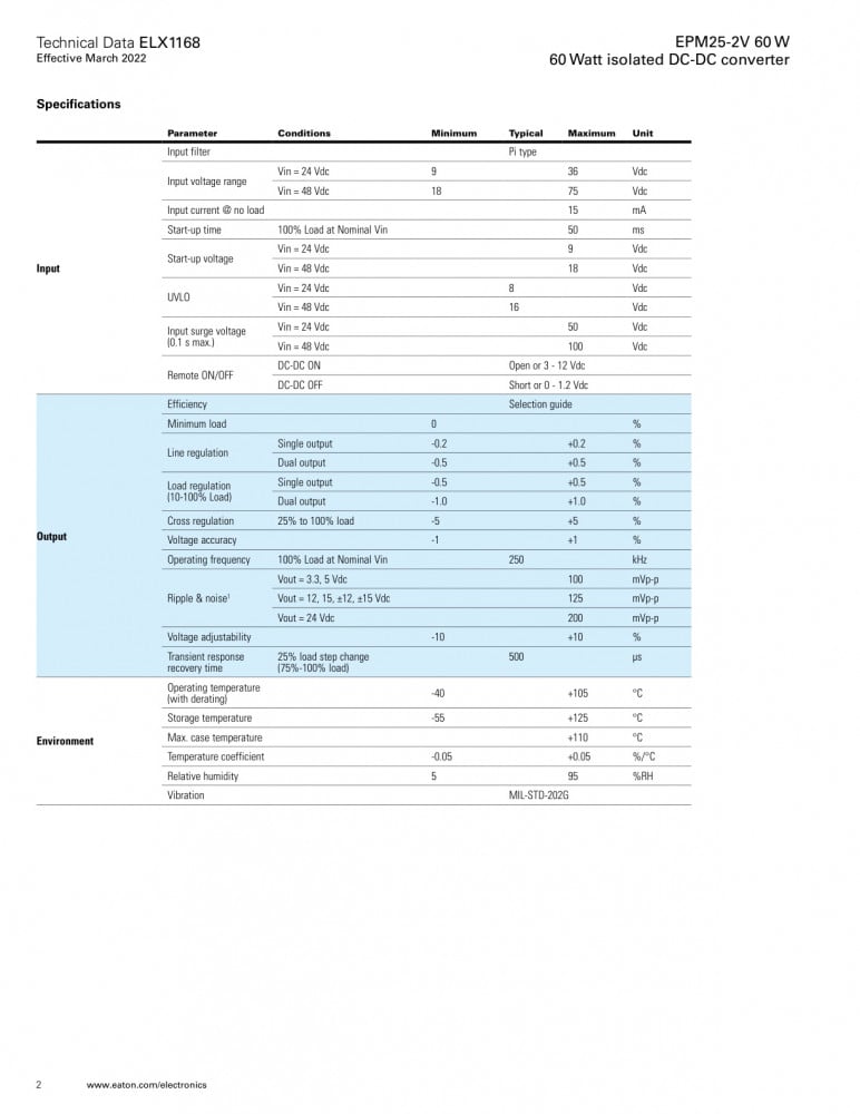EPM25-2V datasheet page 2
