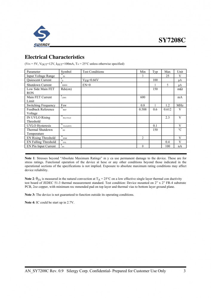 SY7208CABC datasheet page 3