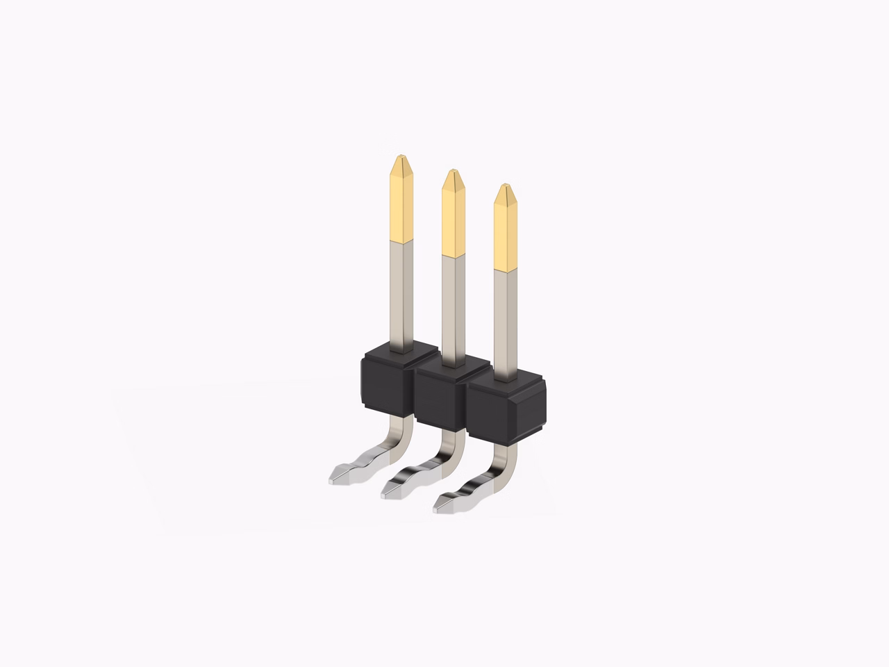 KK 254 Breakaway Header, Right-Angle Surface Mount Compatible, 3 Circuits, 0.38µm Gold (Au) Plating, Mating Pin Length 8.23mm, with Kinked PC Tails, Bag for sale