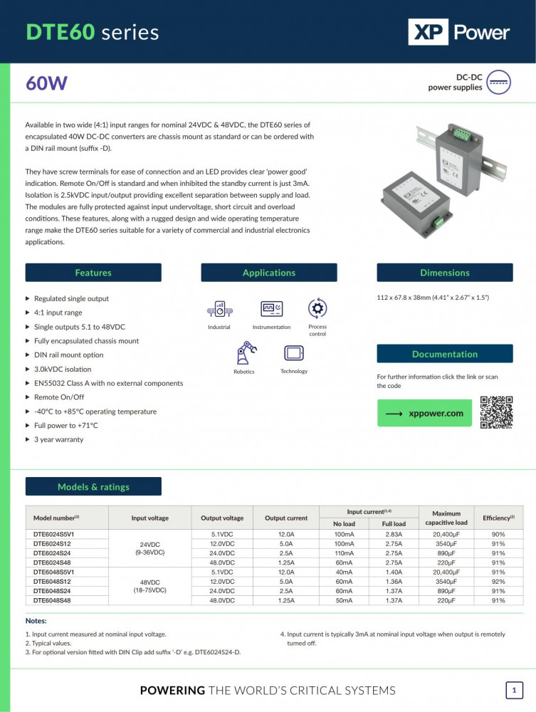 DTE60 series document page 1