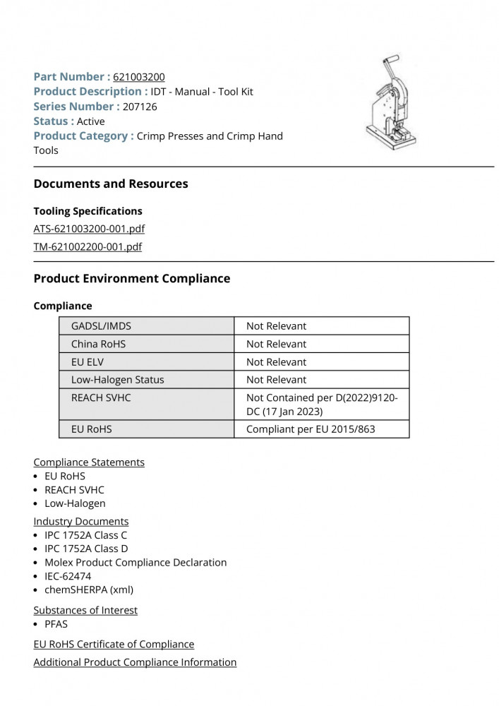 Document preview 1 for Molex 621003200