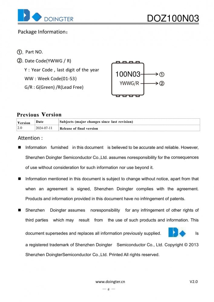 DOZ100N03 datasheet page 6